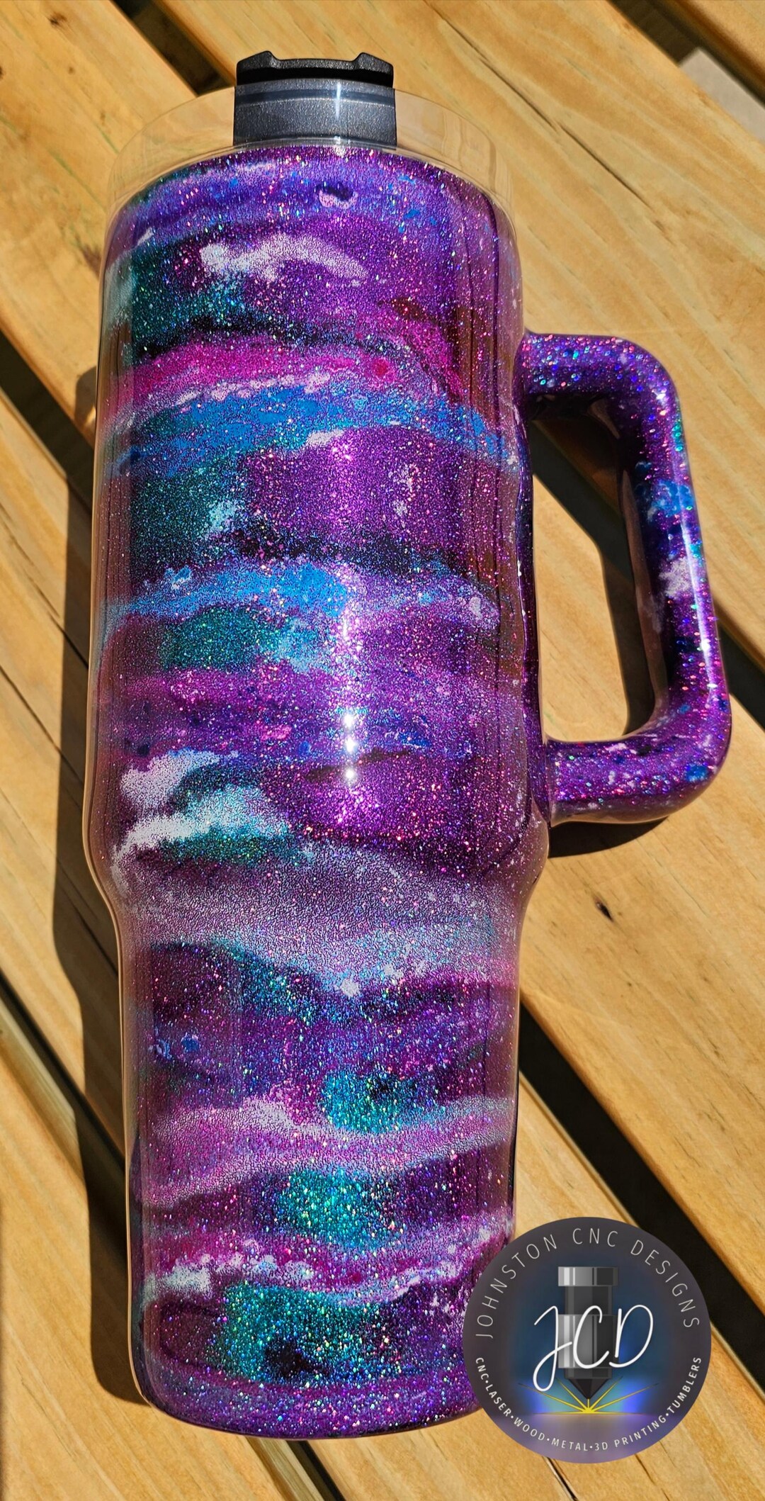 40oz Custom Ink Pattern and Glitter Galaxy Like Color Shift Glitter ...
