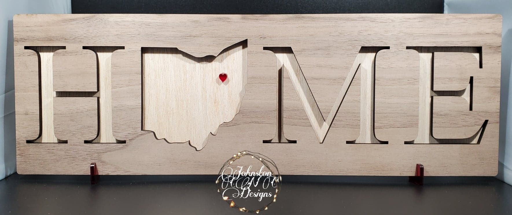 Ohio Home Sign Walnut Birch Red Acrylic Custom Laser | Etsy