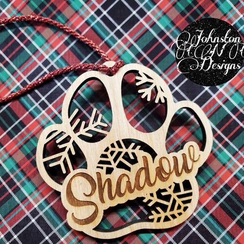 Paw Print Dog Paw Snowflake Customizable Name - Etsy