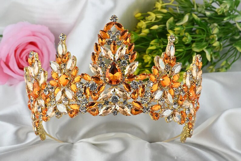 Emily Model Orange Color Crystal Stone Henna With Gold Base-engagement ...