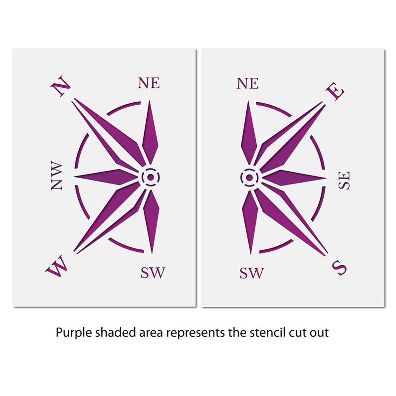Nautical Compass Stencil - Extra Large (100 Cm / 40") Reusable Compass ...
