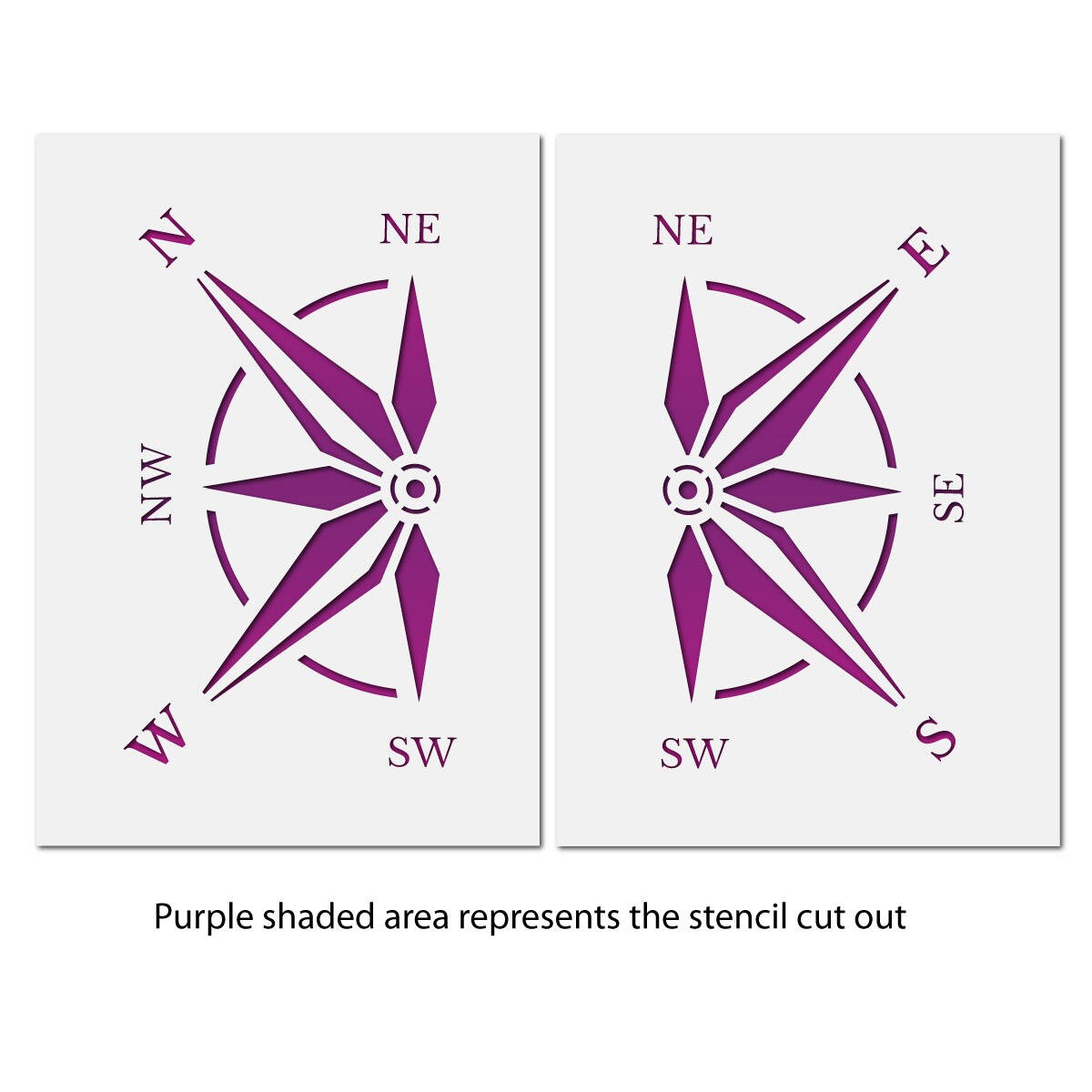 Nautical Compass Stencil Extra Large 100 Cm / 40 | Etsy