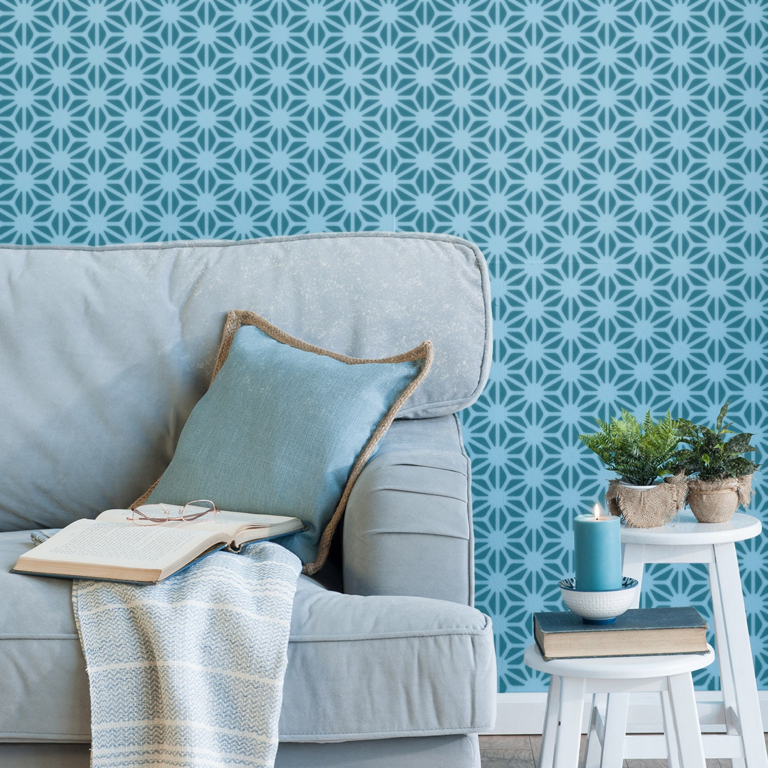 Japanese Pattern Wall Stencil Asanoha Pattern DIY / Home - Etsy UK