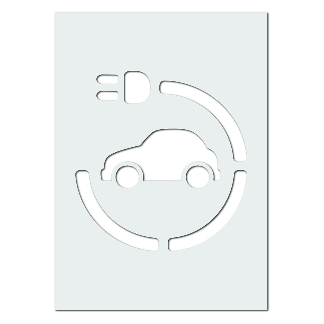 Electric Vehicle Charging Sign Stencil EV Charging Point Symbol ...