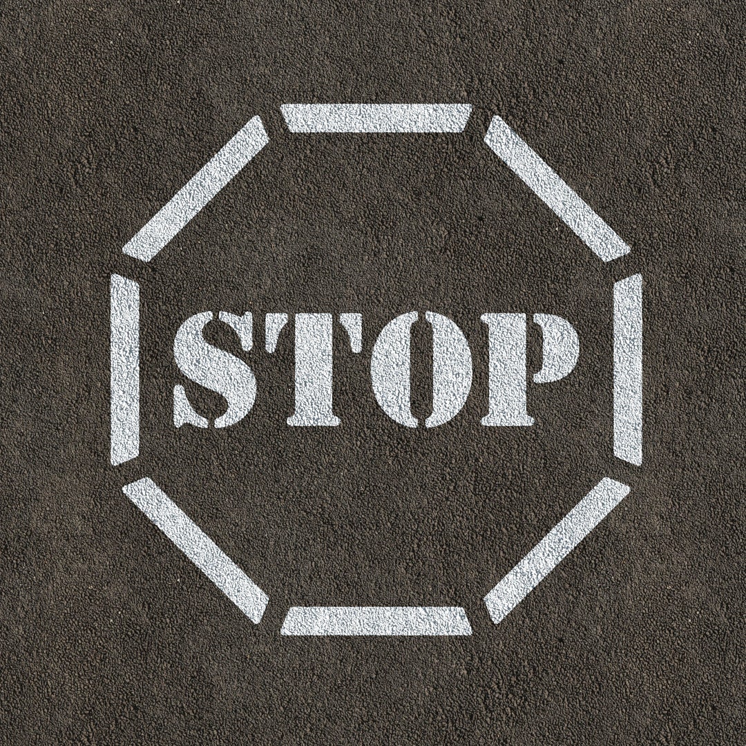 Stop Road Sign Stencil - Large Stop Symbol Template - Sign Making ...