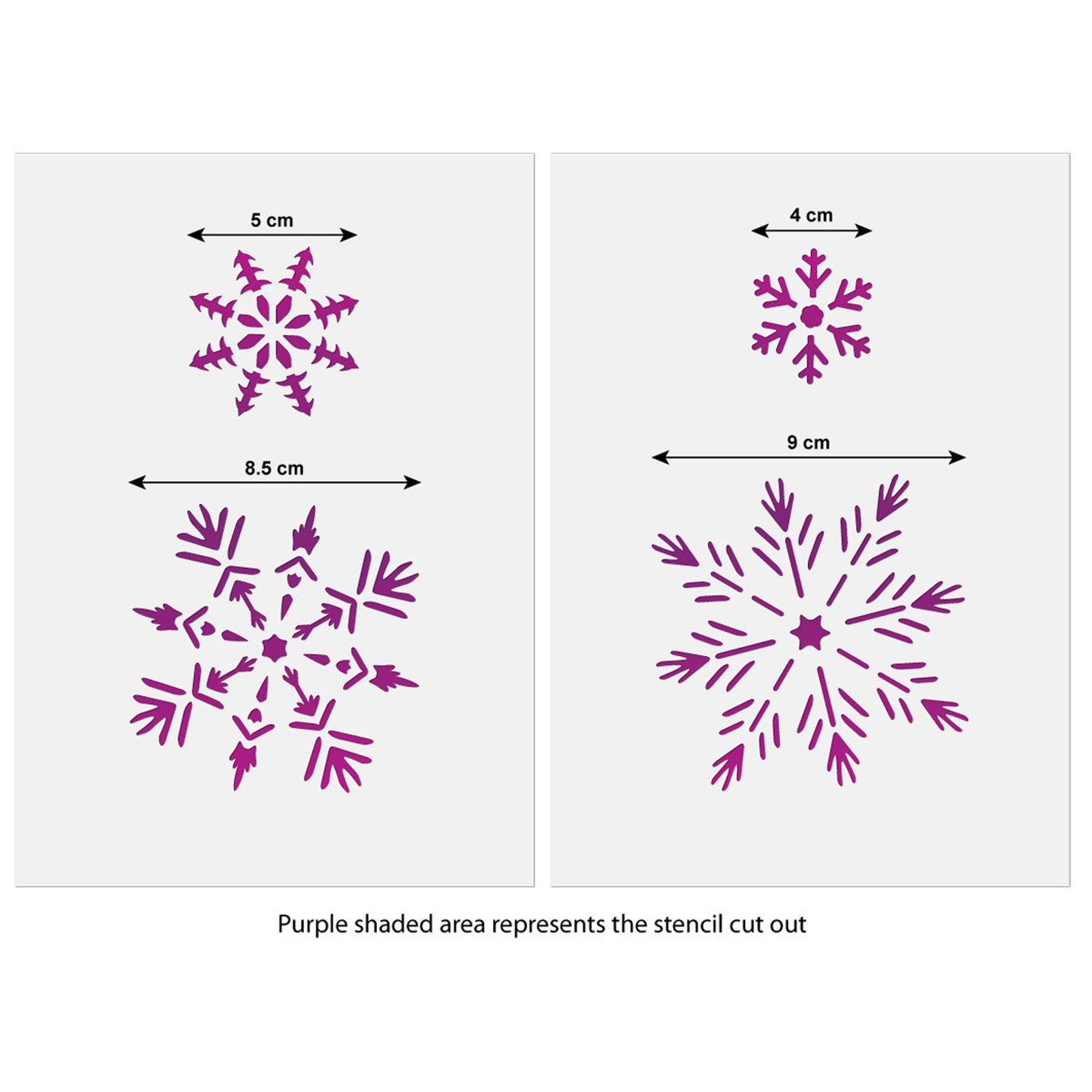 Small Snowflakes Stencil Set 4 Reuseable Snowflake Templates - Etsy