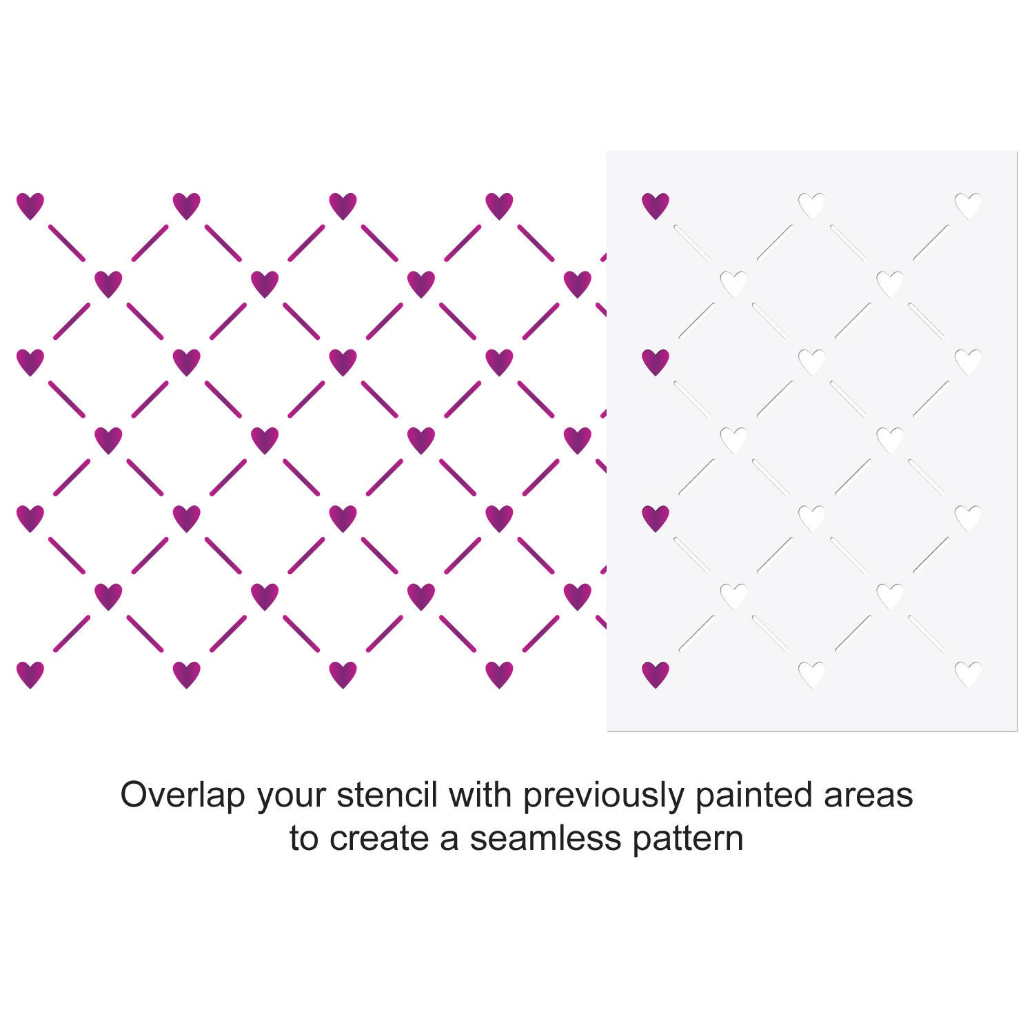 Heart Lattice Pattern Wall Stencil Repeating Pattern | Etsy