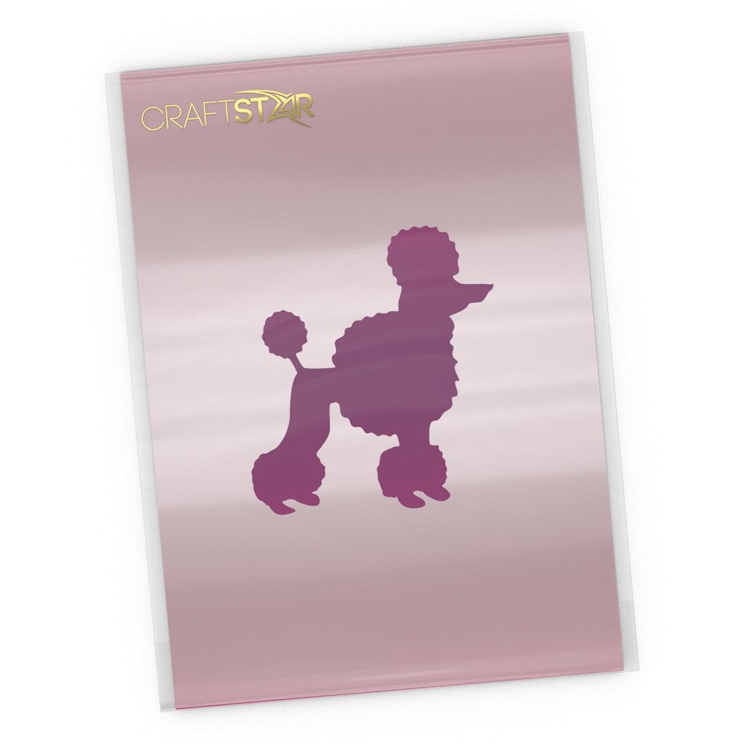 Poodle Stencil - Small Dog Craft Template - Clipped Poodle Shape ...