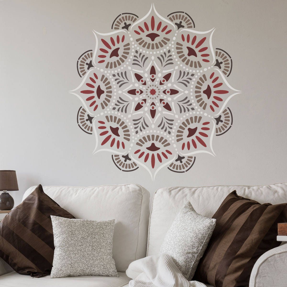 Mandala Stencil - Reflections - Reusable Medallion Motif Template by ...