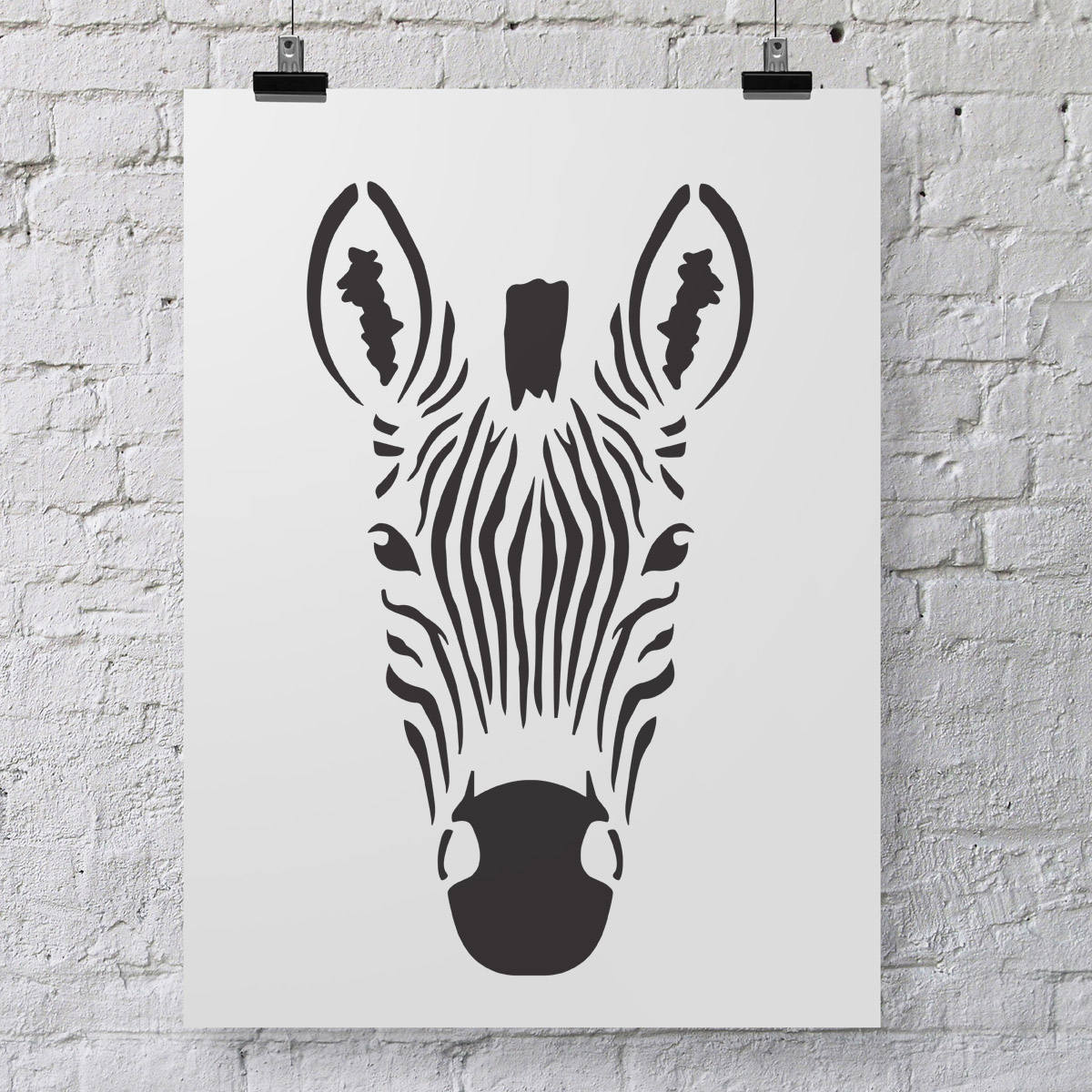 Zebra Face Stencil