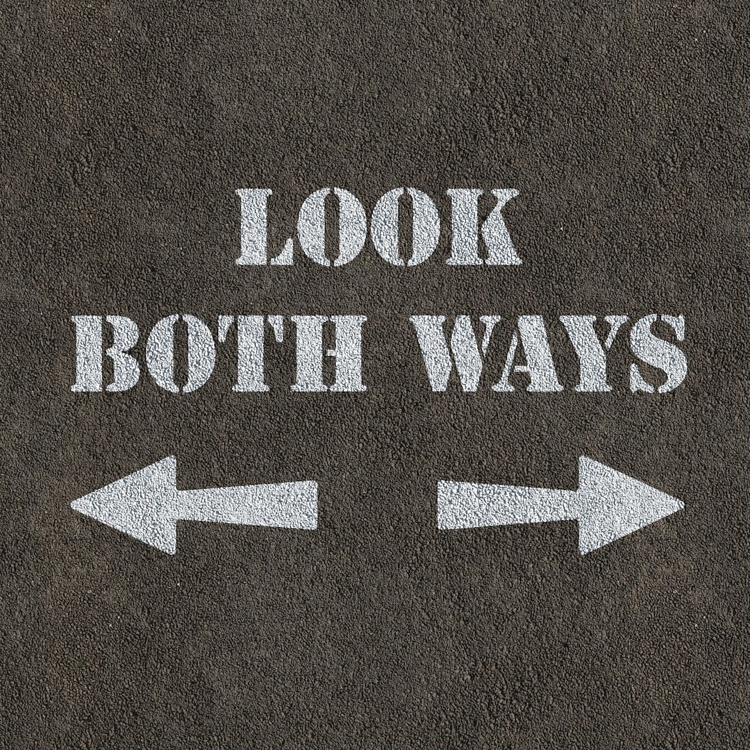 Look Both Ways Stencil With Arrows - Look Both Ways Sign Template ...