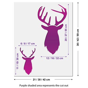 Stag Head Stencils - 2 Stag Head Stencil Home Decor Templates by ...