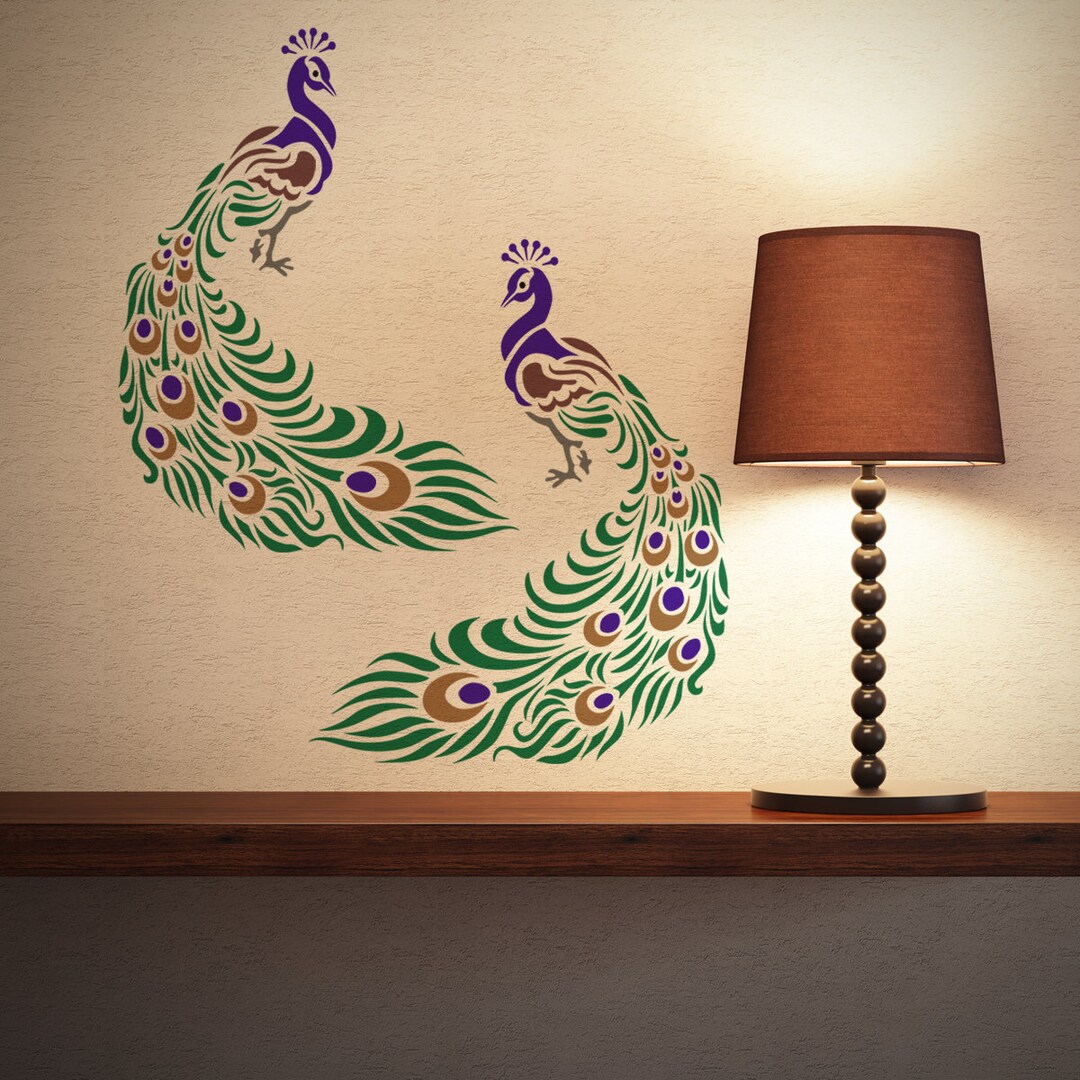 Large Peacock Stencil - Reusable Bird Stencil by Craftstar - Etsy