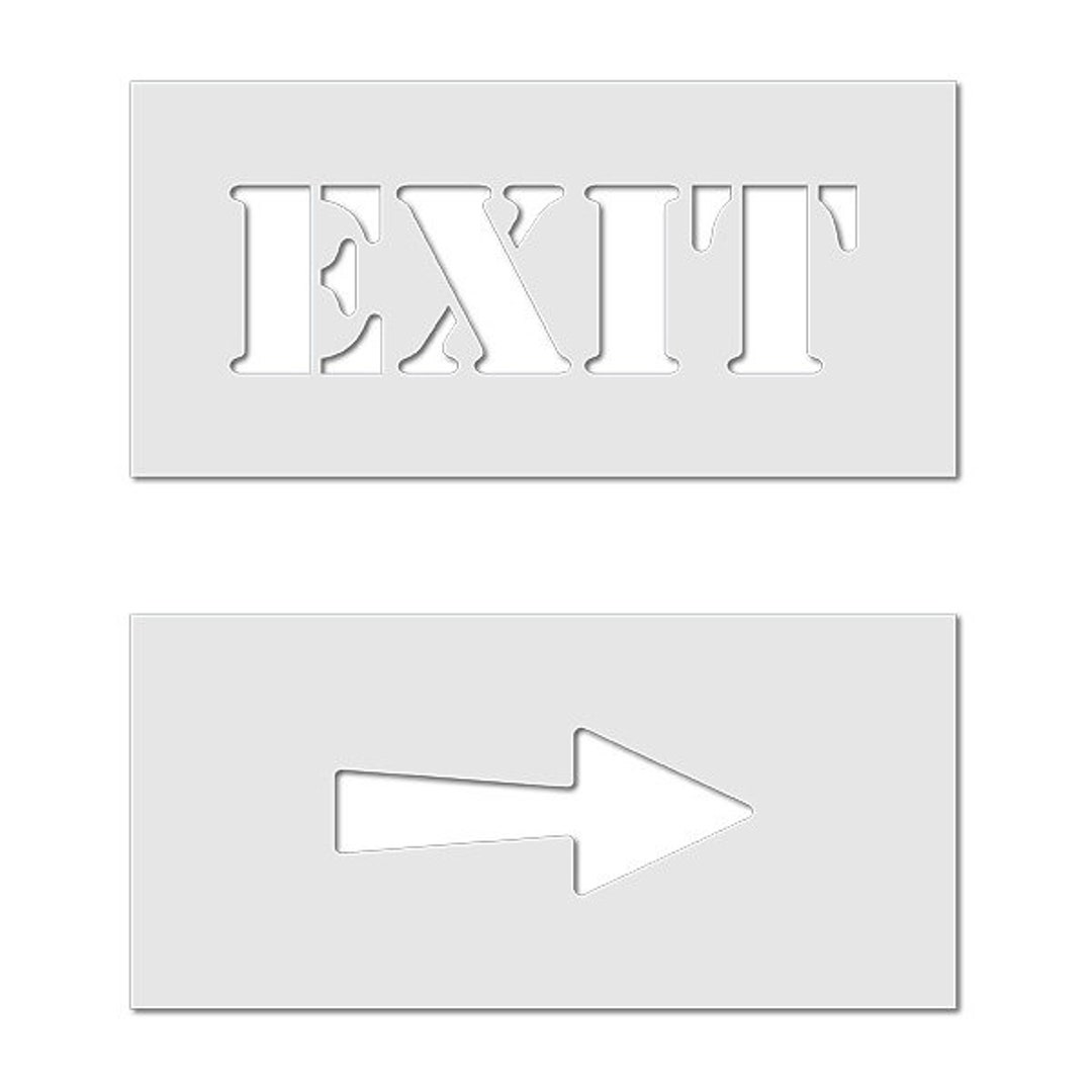 Exit Stencil With Arrow Exit Sign Template Sign Making Stencil by ...
