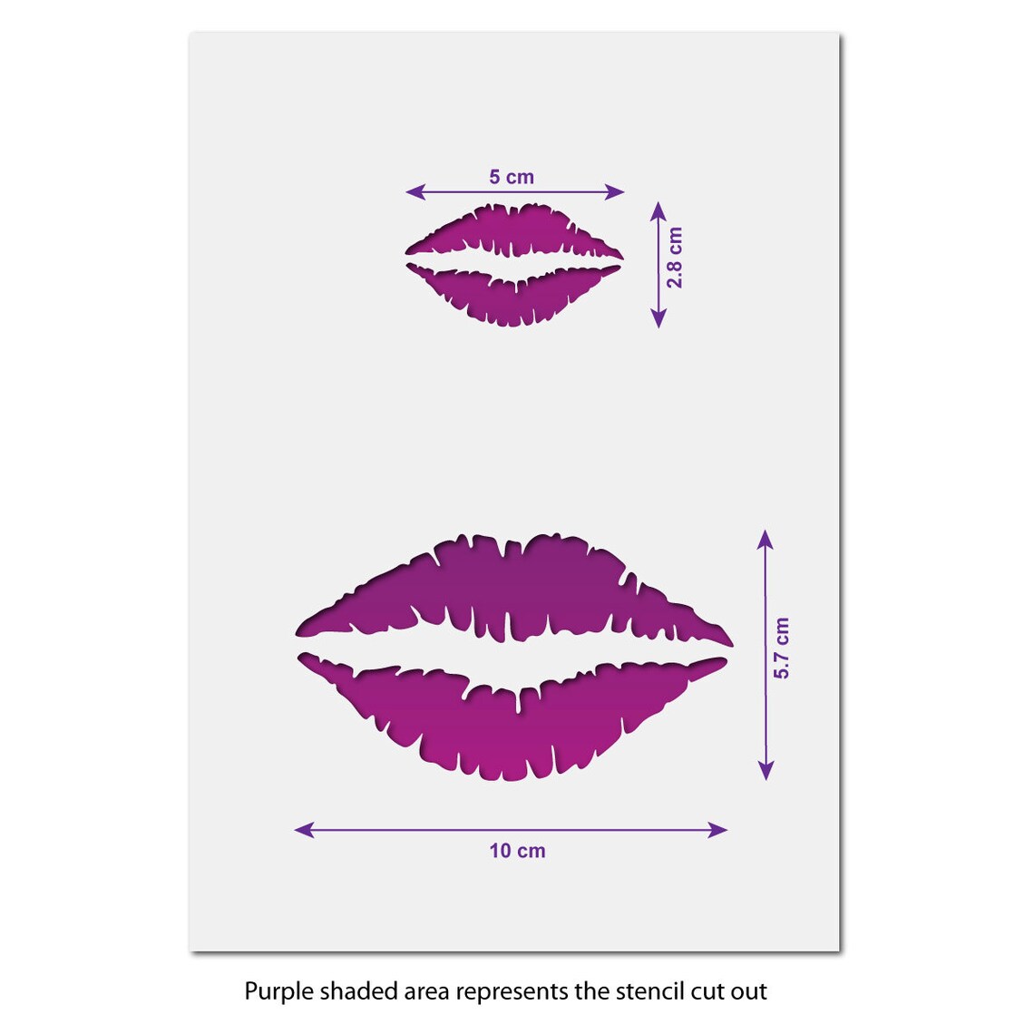 Lip Print Stencil Set Small Reusable Kiss Shapes Craft - Etsy UK