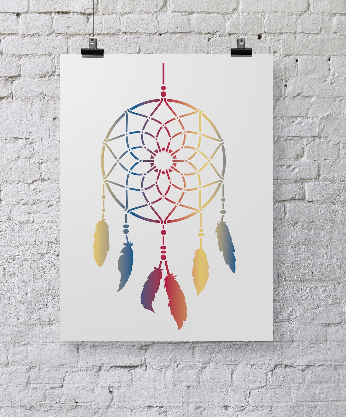 Dream Catcher Stencil Large Dreamcatcher Wall Stencil by | Etsy