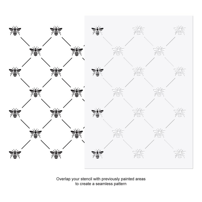 Bee Lattice Pattern Wall Stencil Honey Bees Repeating - Etsy