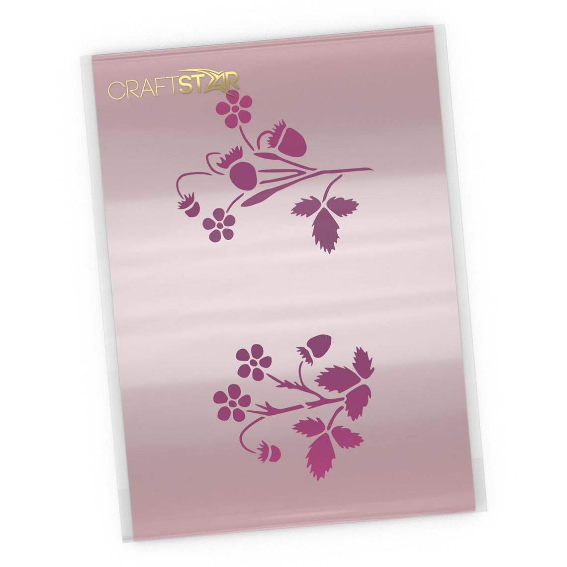 Strawberry Plant Stencil Wild Strawberry Craft Template by - Etsy