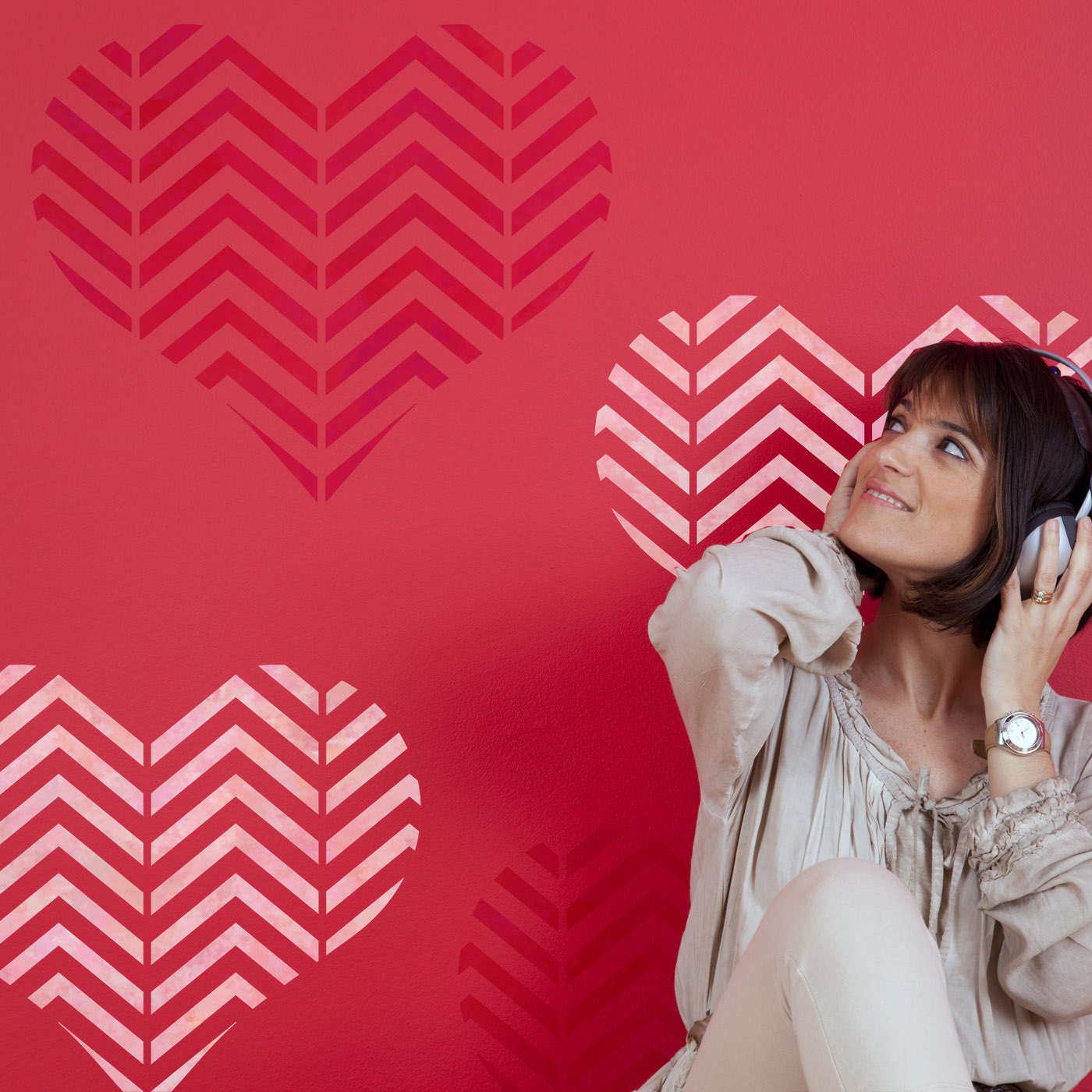 Large Chevron Heart Stencil Reusable Heart Template by - Etsy UK