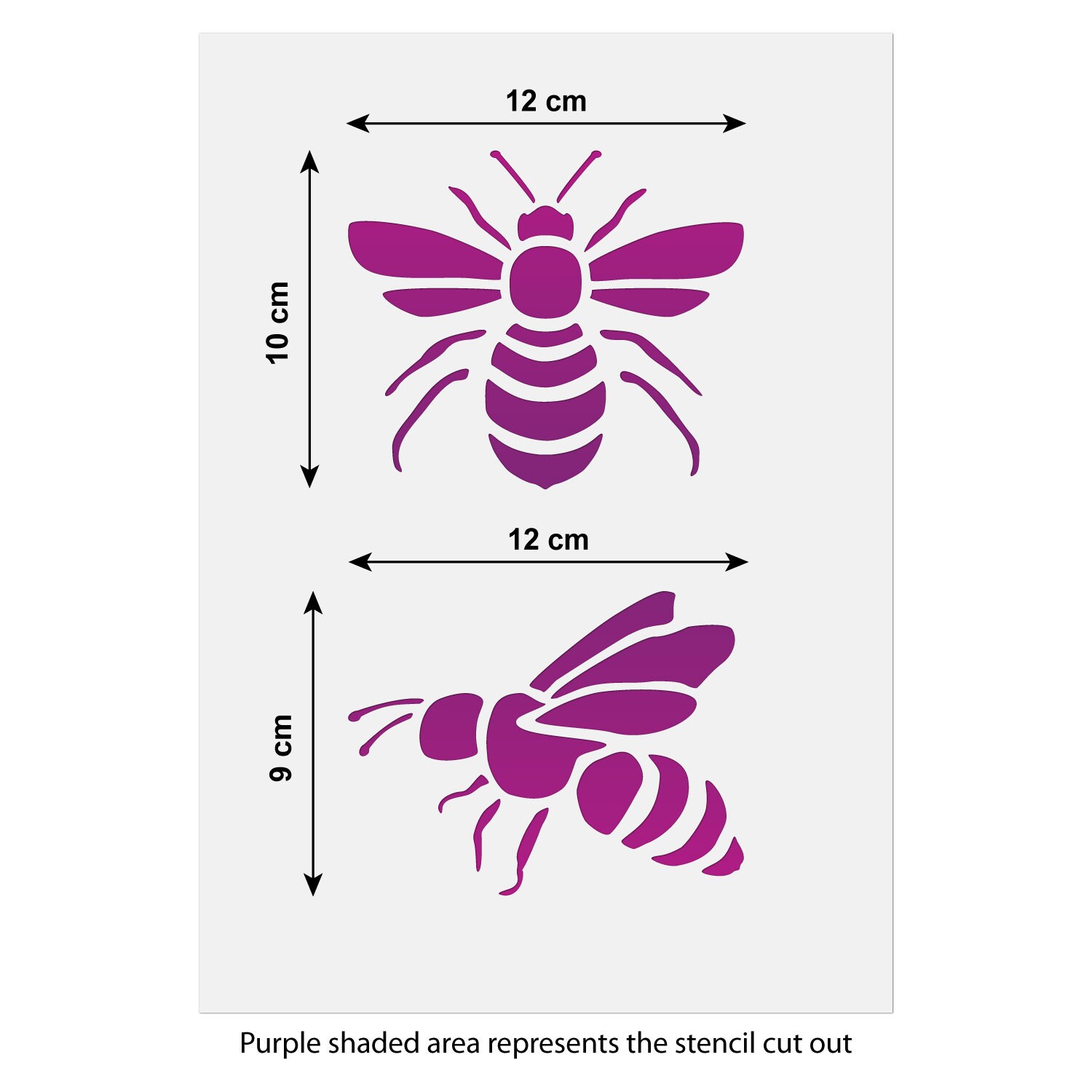 Bee Stencil Set 2 X 12cm Reusable Bee Stencil Templates by - Etsy UK