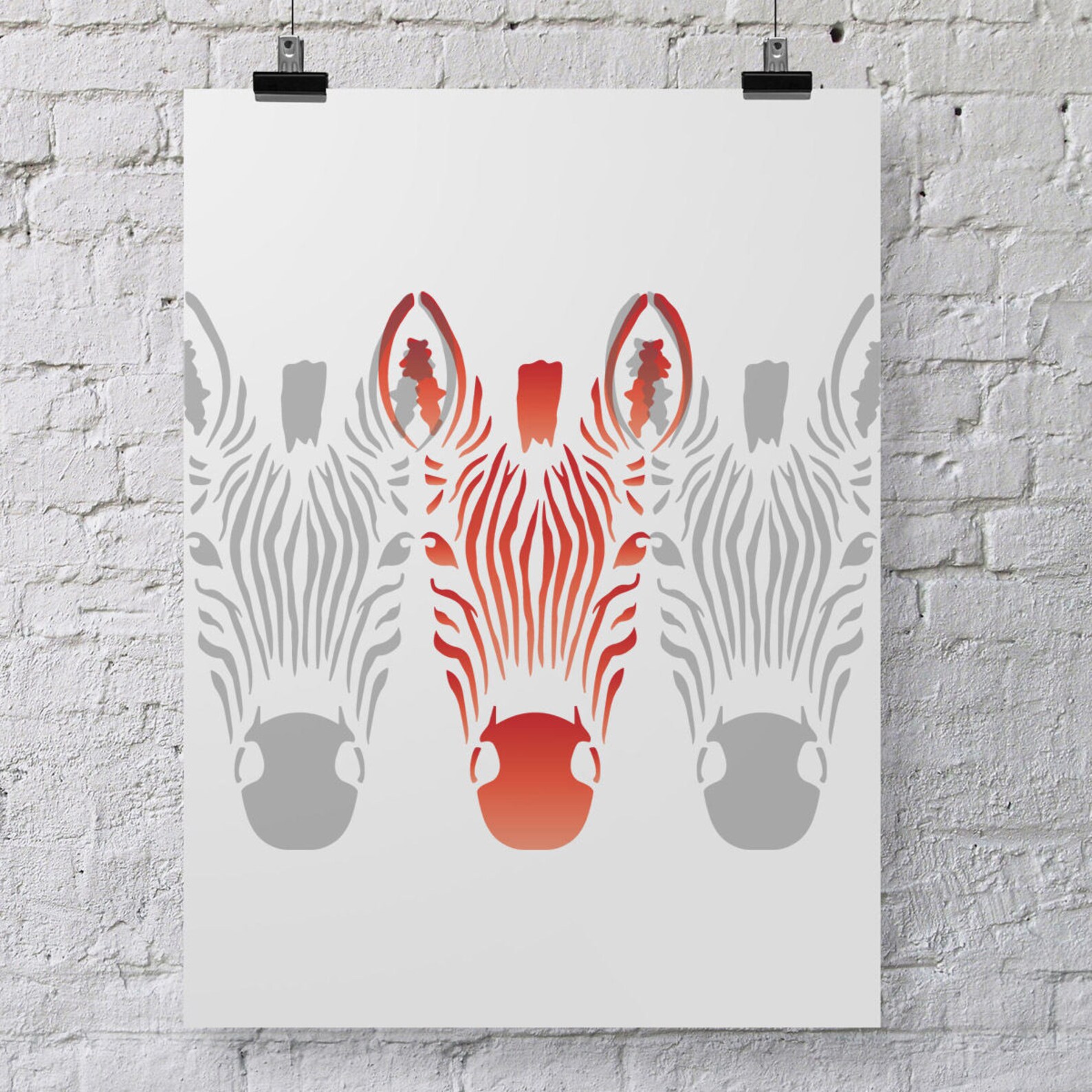 Zebra Portrait Stencil Reusable Zebra Head Template by - Etsy UK