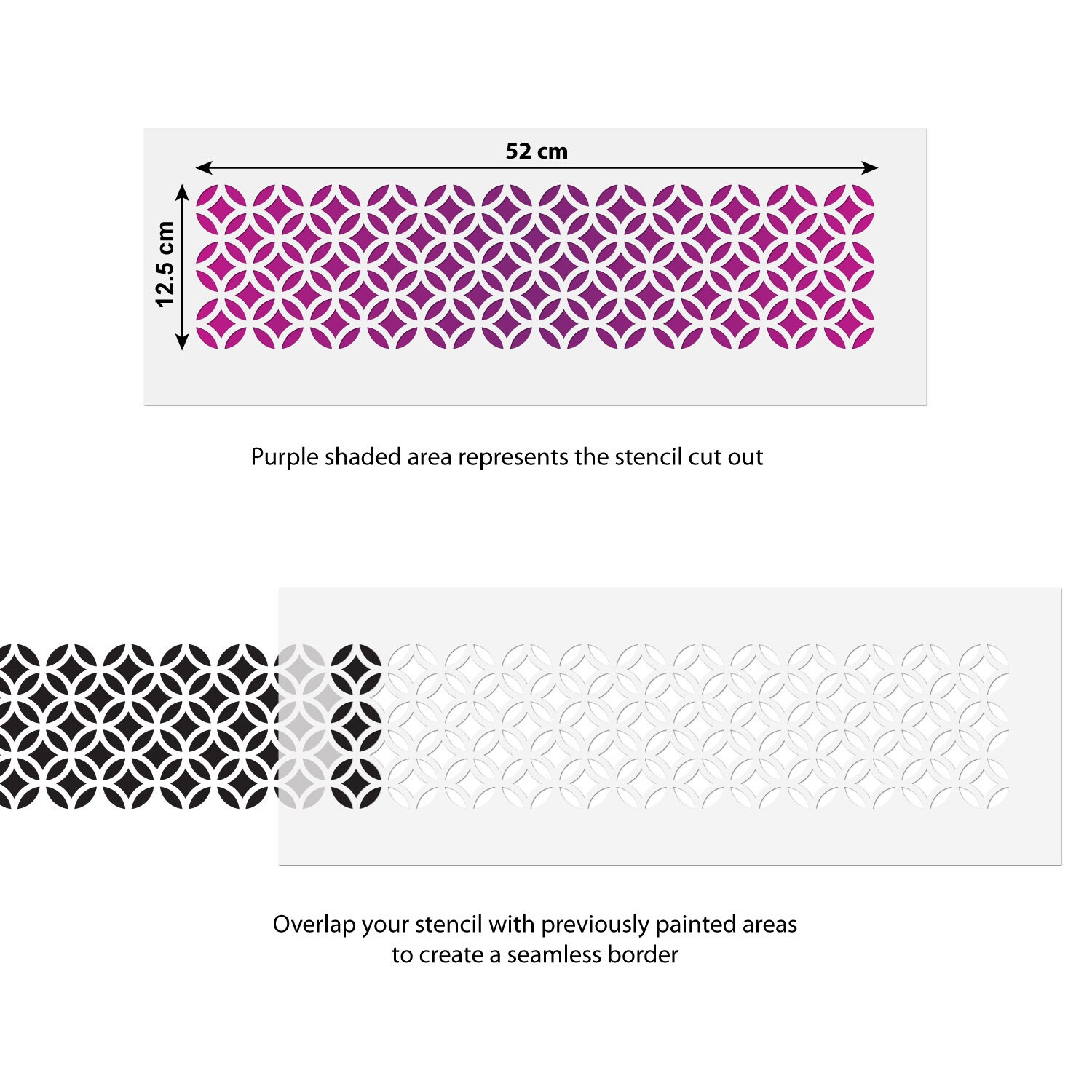 Circle and Diamond Pattern Border Stencil Moorish Circles | Etsy