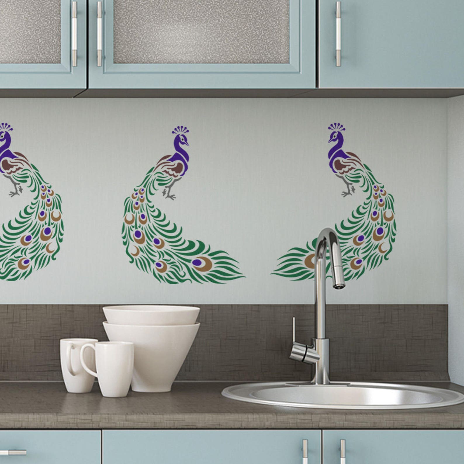 Large Peacock Stencil Reusable Bird Stencil by Craftstar - Etsy