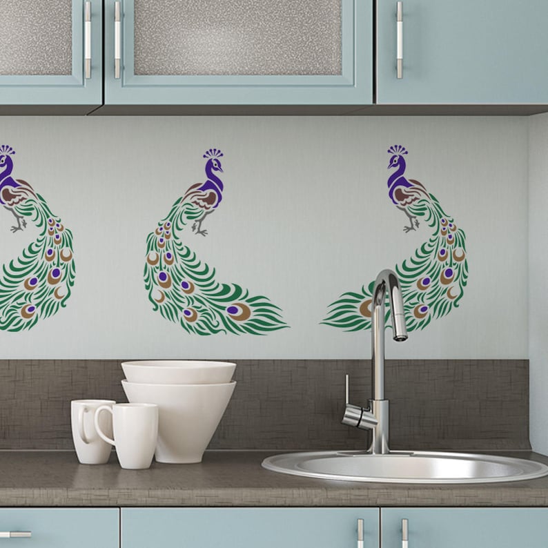 Large Peacock Stencil Reusable Bird Stencil by CraftStar | Etsy