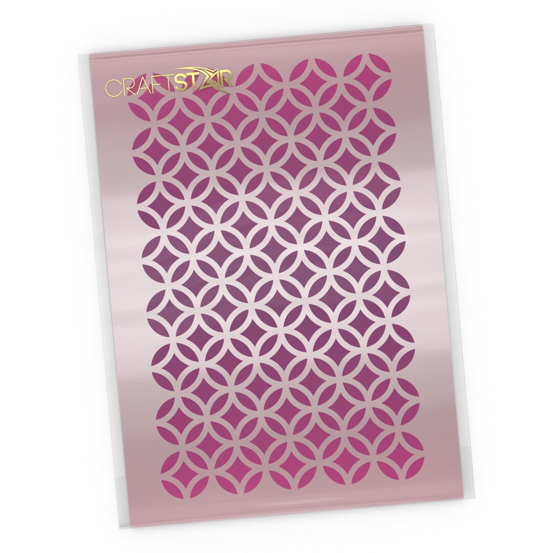 Circle and Diamond Pattern Stencil - 16.5 X 27 Cm - Moorish Circles ...