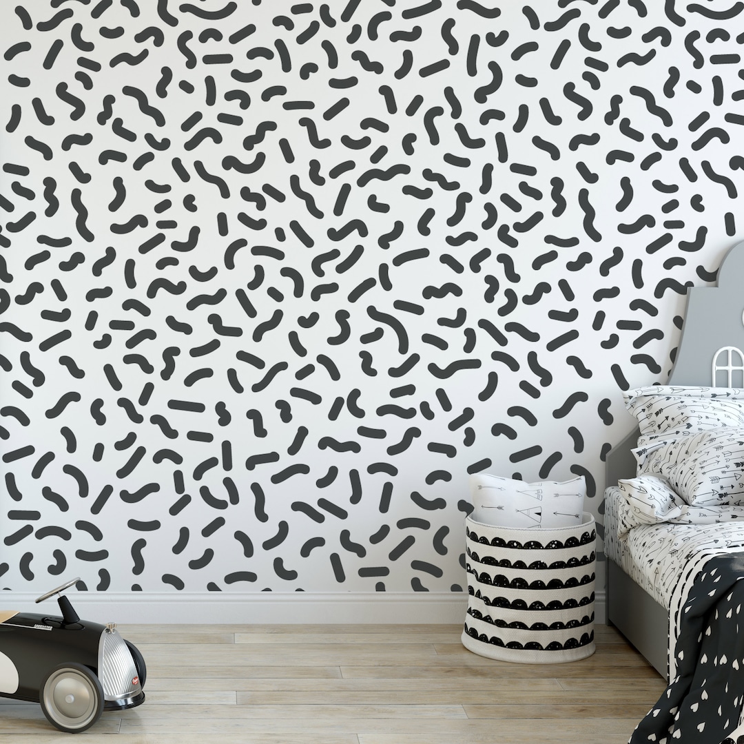Memphis Pattern Wall Stencil - Retro Style Pattern DIY / Home Decor ...