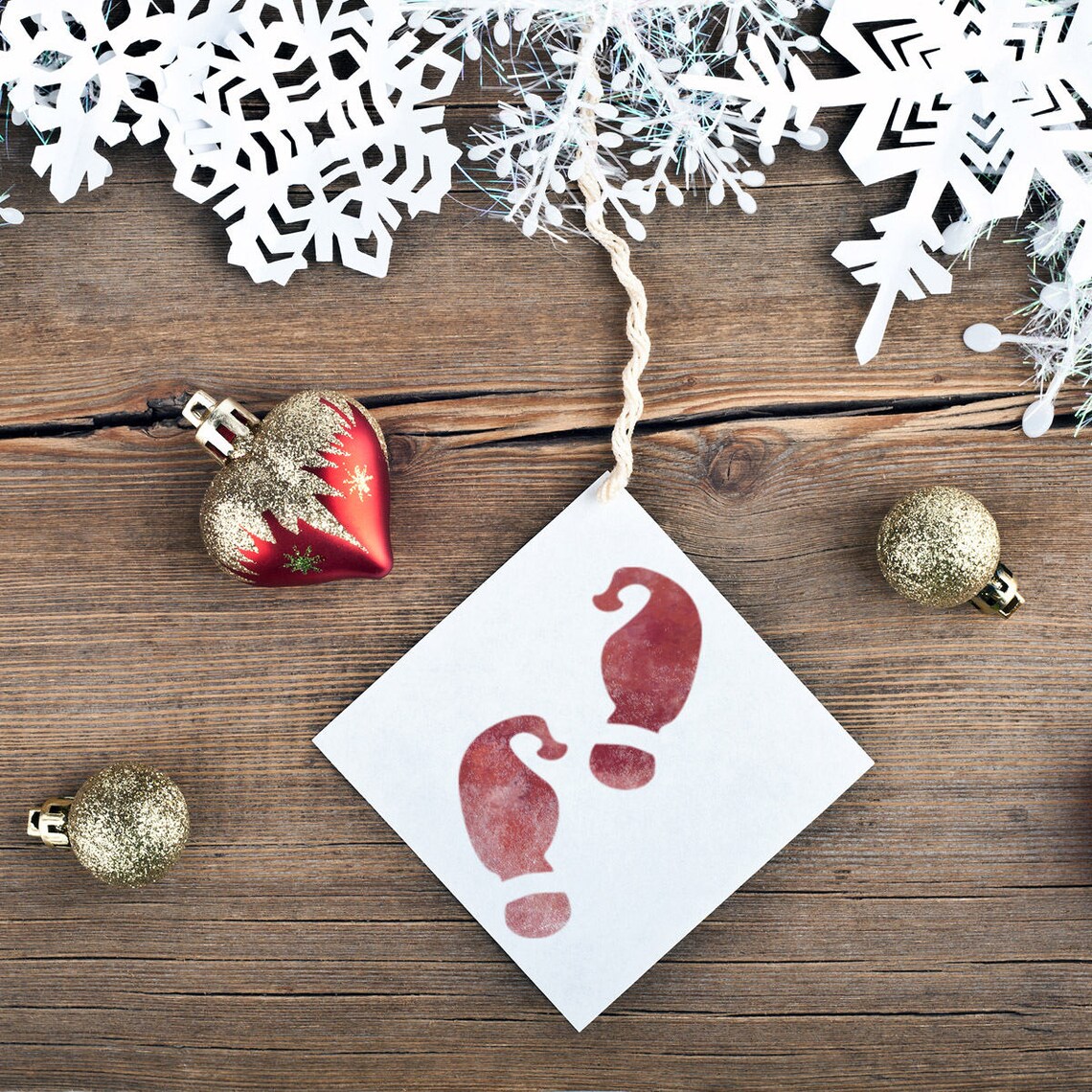 Elf Footprints Stencil Reusable Christmas Foot Prints Craft | Etsy