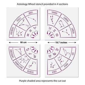 Astrology Wheel Stencil - Extra Large (100 Cm / 39.4 ") - Zodiac Wheel ...