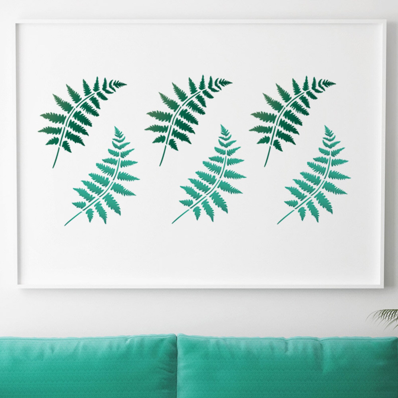 Large Fern Frond Stencil 22 X 35 Cm Reusable Fern Template - Etsy