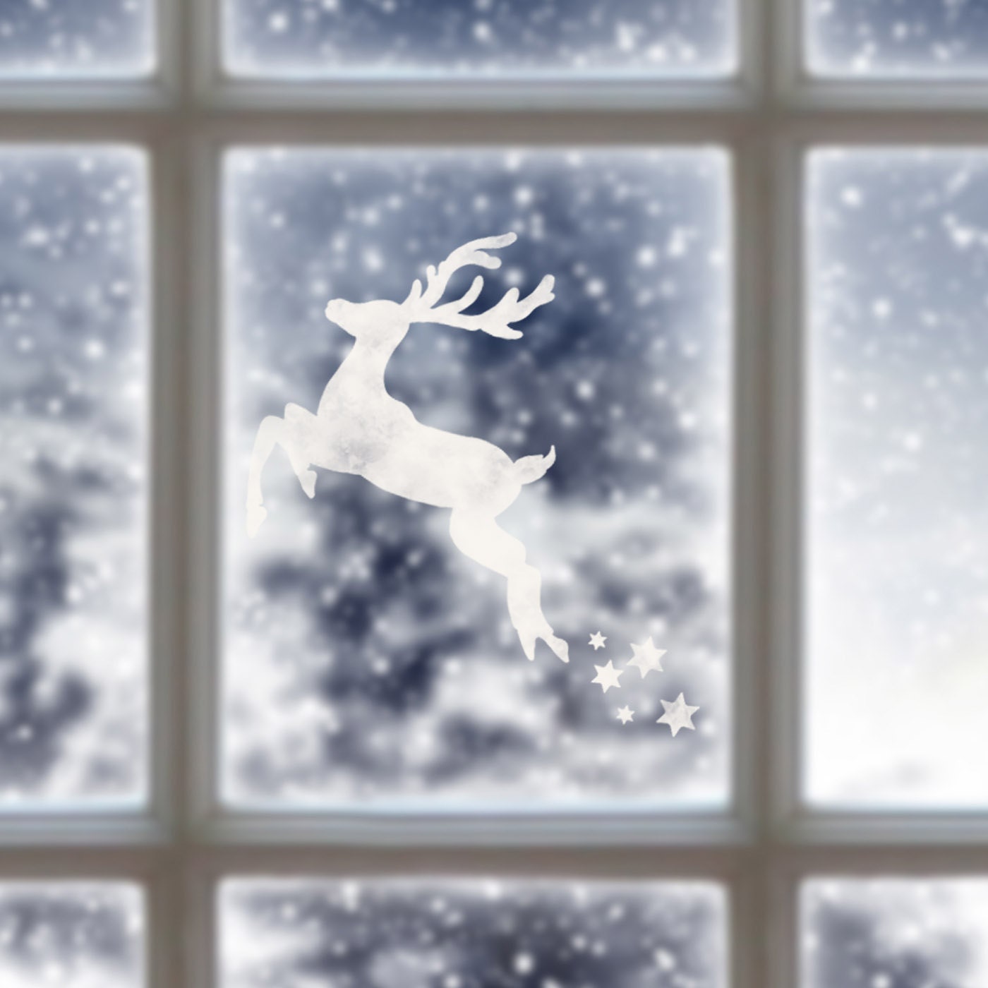 Reindeer Stencil - Set of 2 Christmas Reindeer Window Stencils by ...