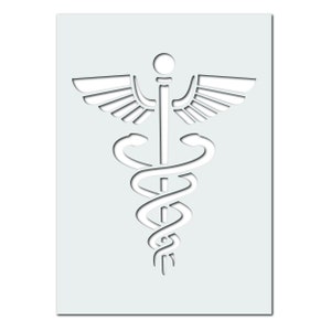 Caduceus Medical Symbol Stencil - Large Medical Staff Symbol Template ...