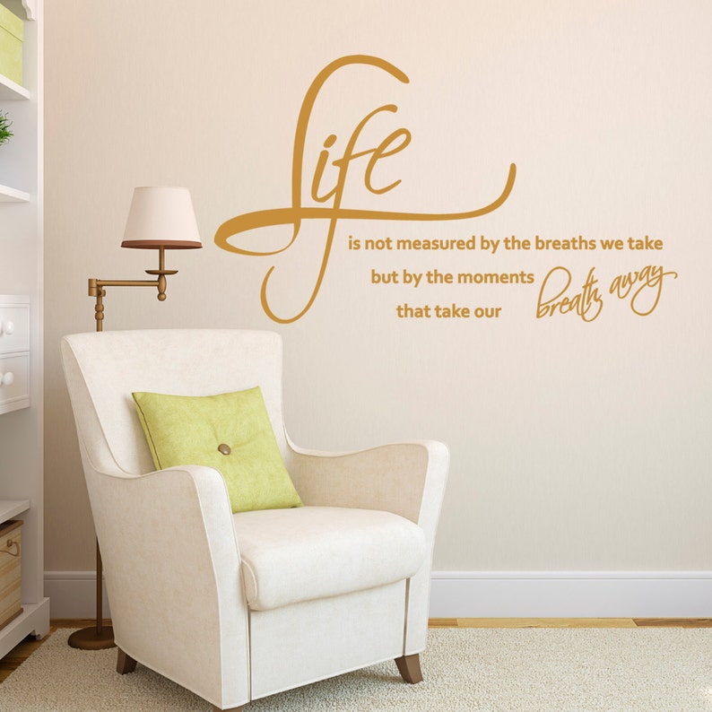 Inspirational Quote Wall Decal Life is Not Measured by the - Etsy