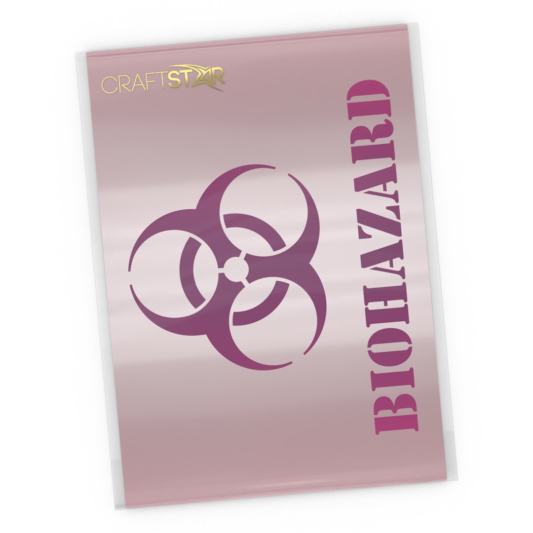 Biohazard Sign Stencil Biohazard Symbol Stencil Template 16 X 12.5 Cm ...