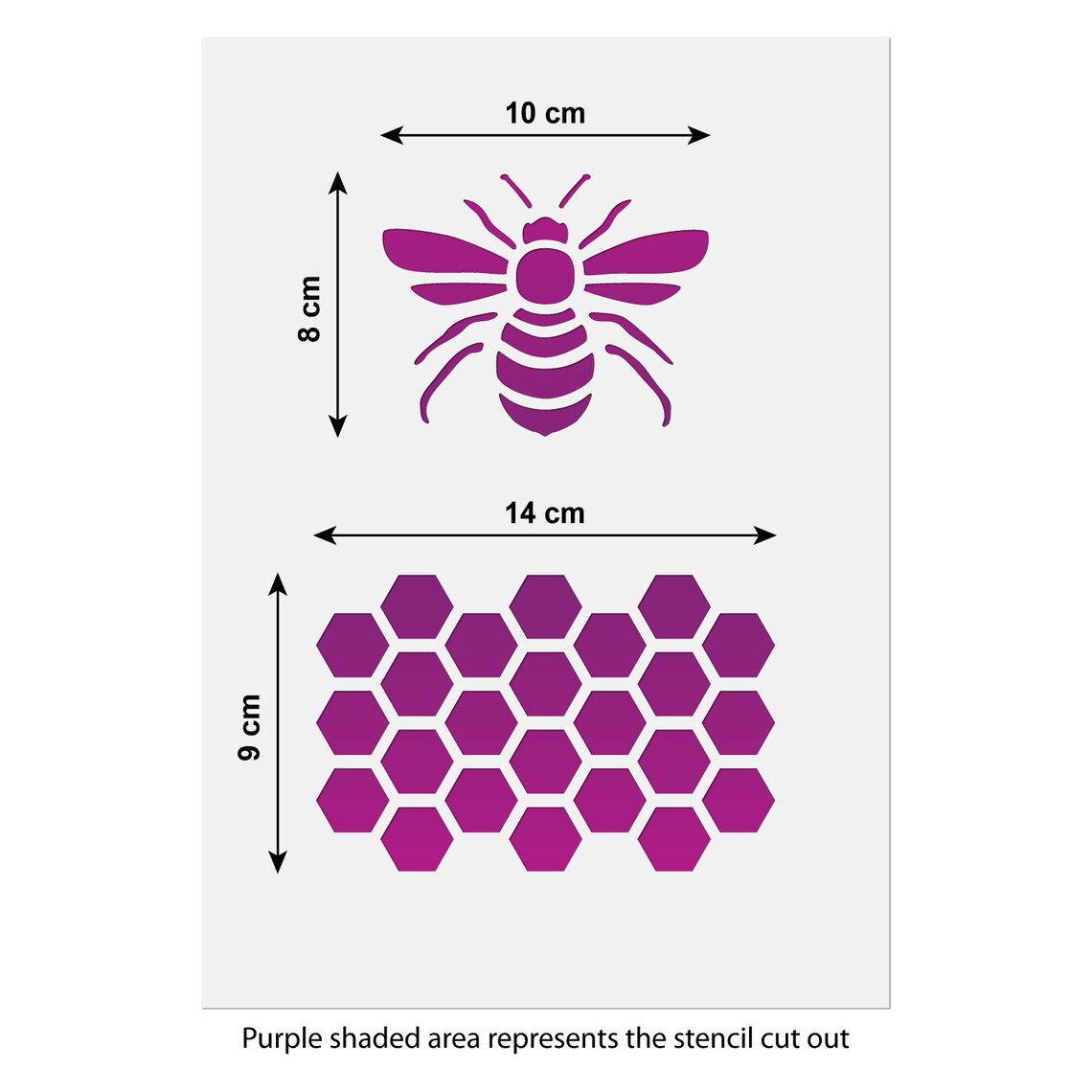 Bee and Honeycomb Stencil - A4 Size Honeycomb Pattern Template by ...