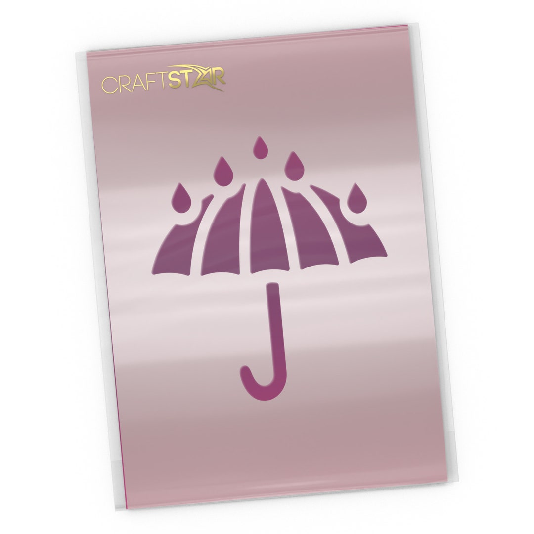 Keep Dry Parcel Stencil Umbrella Icon Stencil Template Set Keep Dry ...