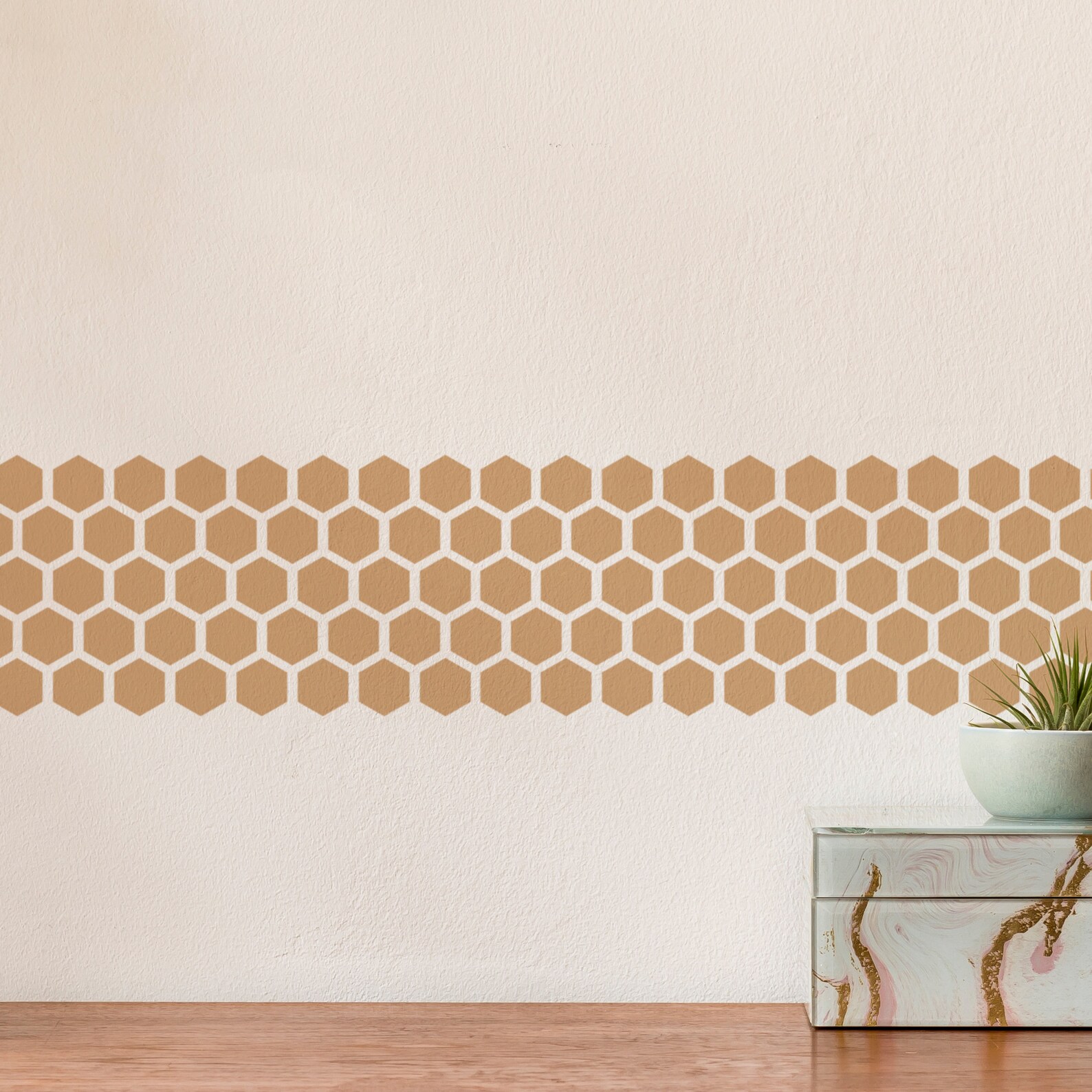Honeycomb Pattern Border Stencil Honeycomb Border Template - Etsy UK