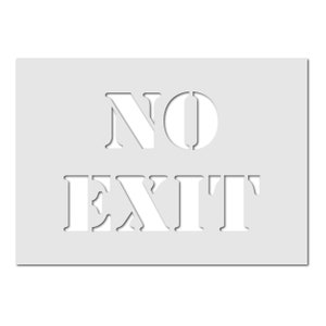 No Exit Stencil Sign Template - Large No Exit Word Template - Sign ...