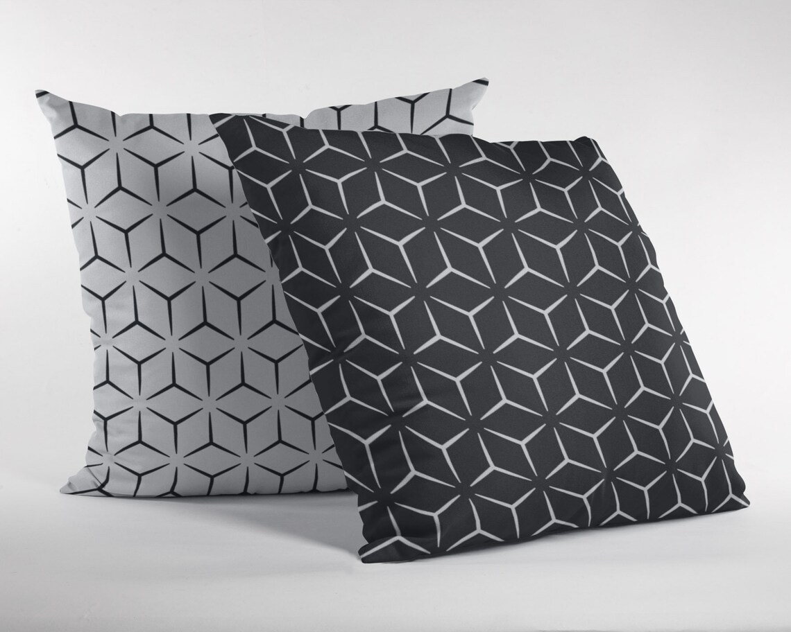 Abstract Cube Pattern Wall Stencil Retro Style Geometric | Etsy