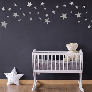 Starry Night Sticker Pack- Silver Star Wall Sticker Pack - 60 Star ...