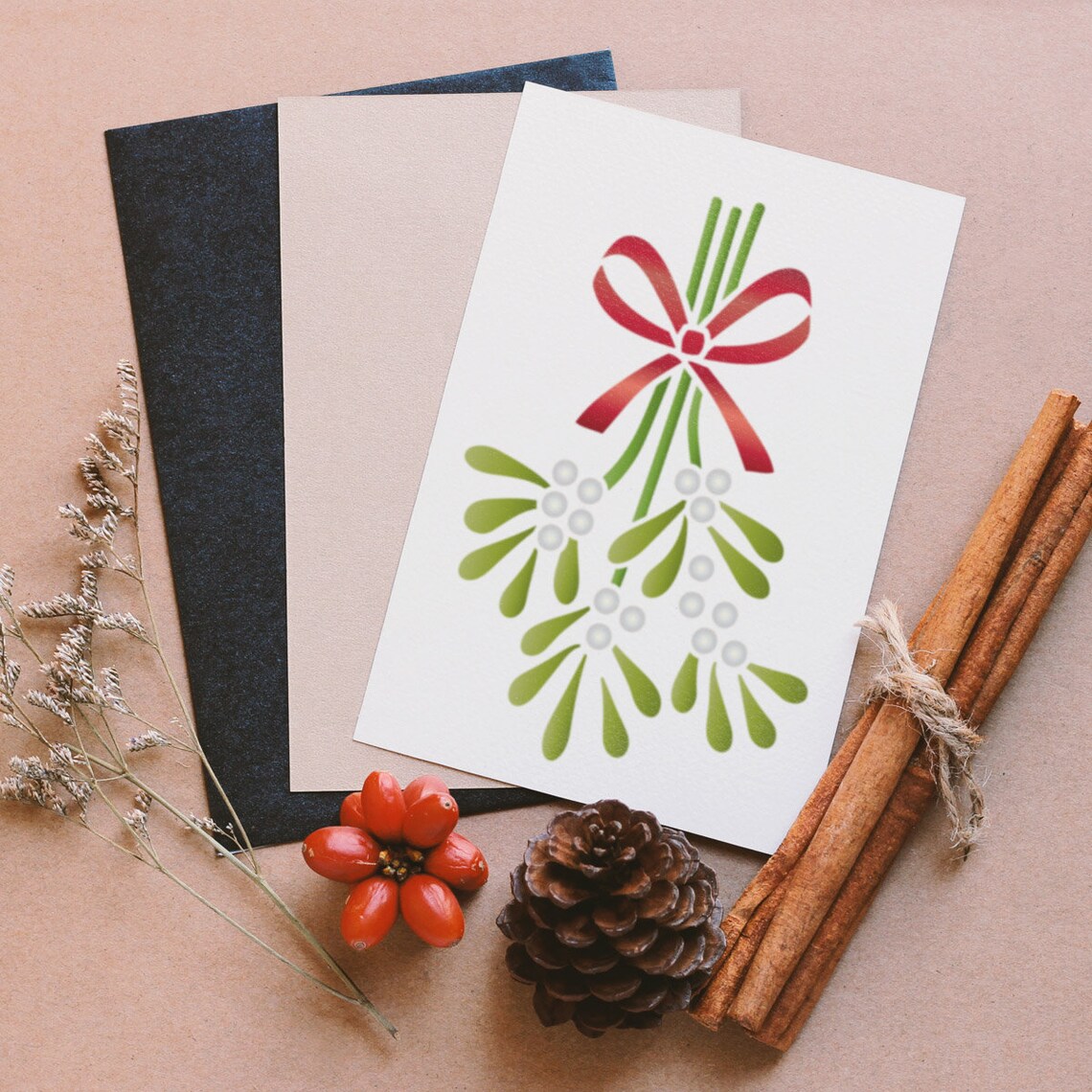 Mistletoe Stencil - Reusable Christmas Craft / Airbrush Stencil by ...