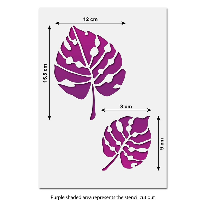Monstera Leaf Stencil Set A4 Sized Tropical Foliage Template - Etsy