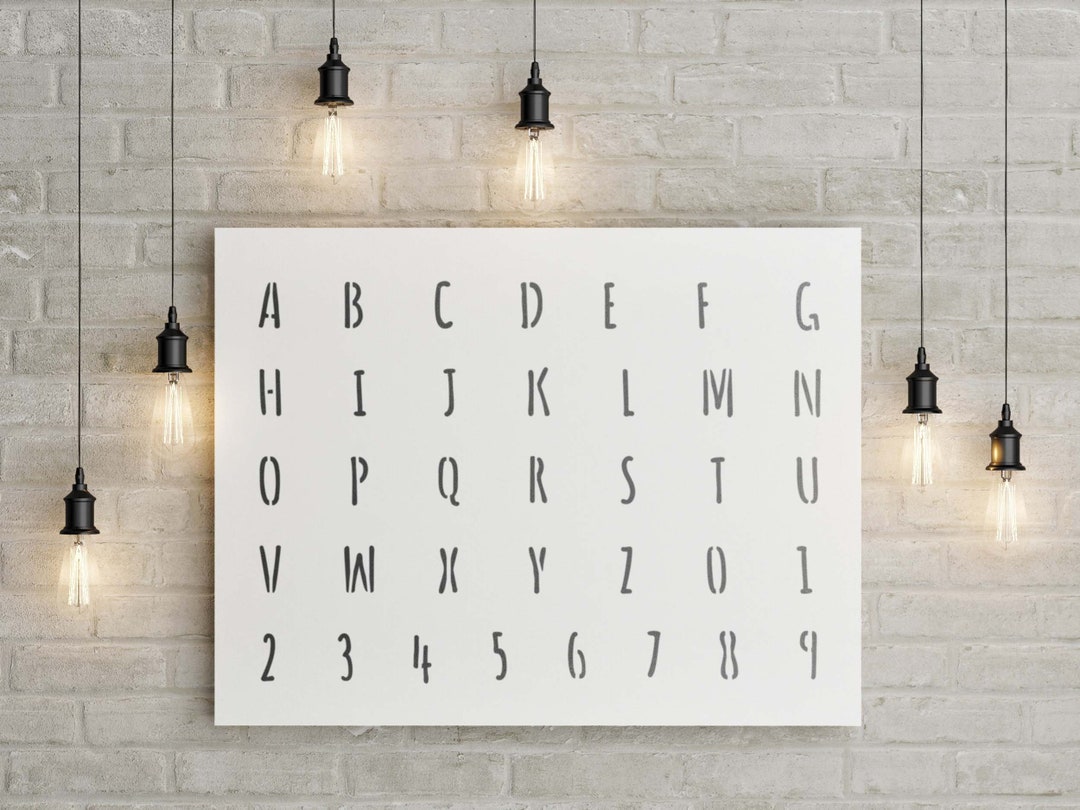 Large Alphabet Stencil Set - 3cm / 1.2" Tall - Modern Handwriting ...