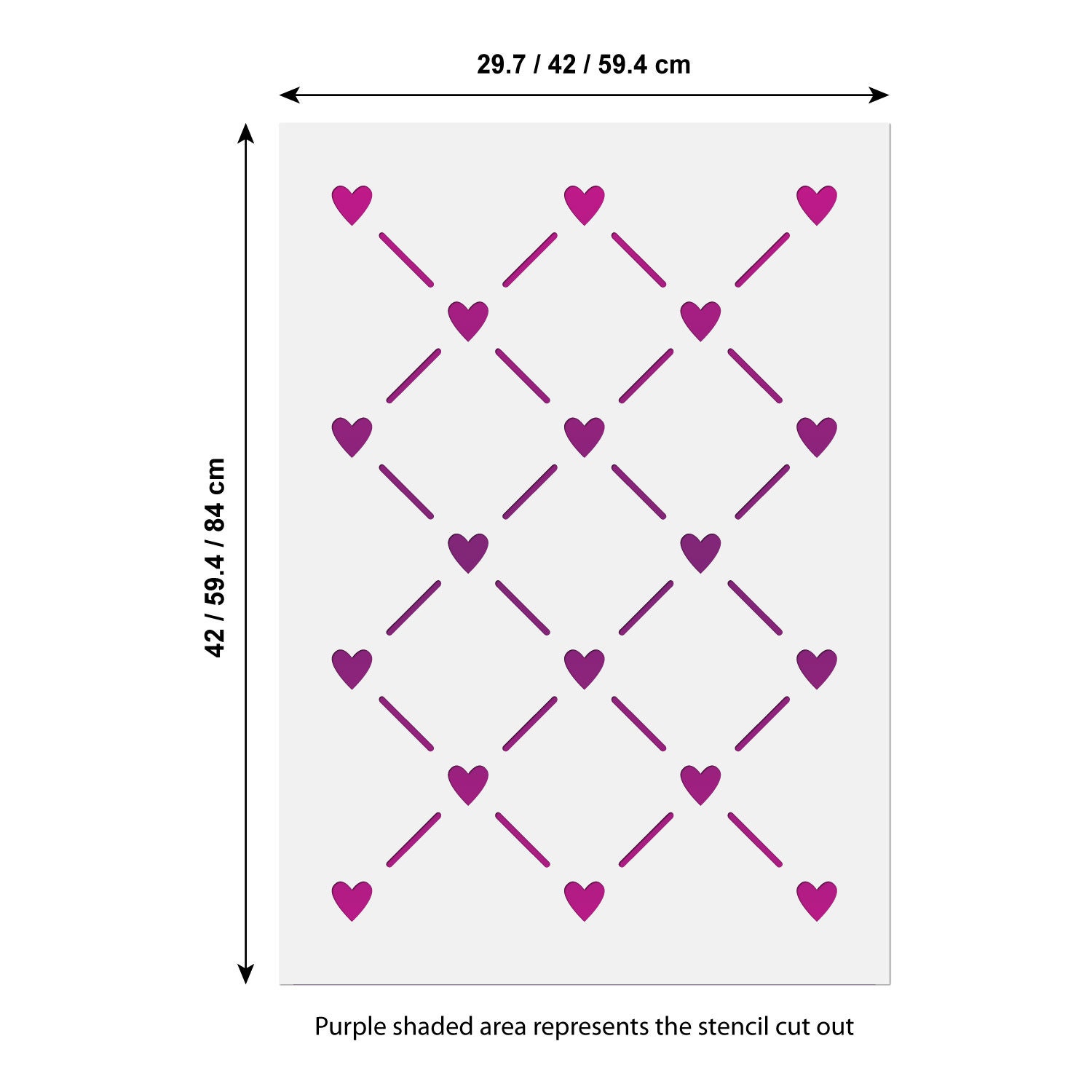 Heart Lattice Pattern Wall Stencil Repeating Pattern | Etsy
