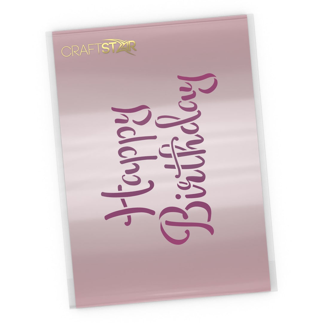 Happy Birthday Stencil - Birthday Card / Crafting / Cake Icing Template ...