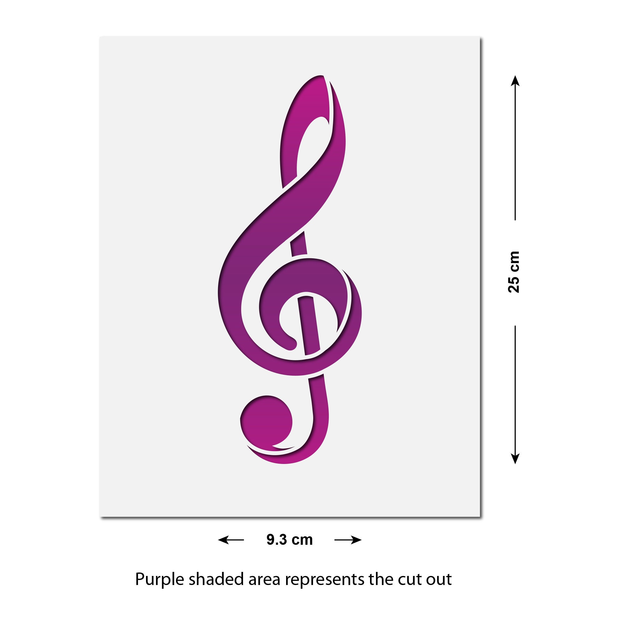 Treble Clef Stencil A4 Size G Clef Template by Craftstar - Etsy UK