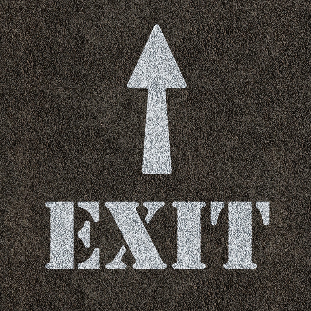 Exit Stencil With Arrow - Exit Sign Template - Sign Making Stencil by ...